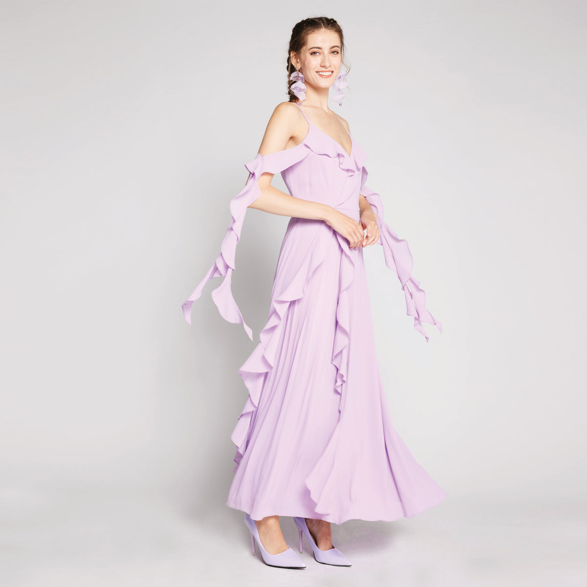 Chiffon Cold-Shoulder Dress – Maglifestyle