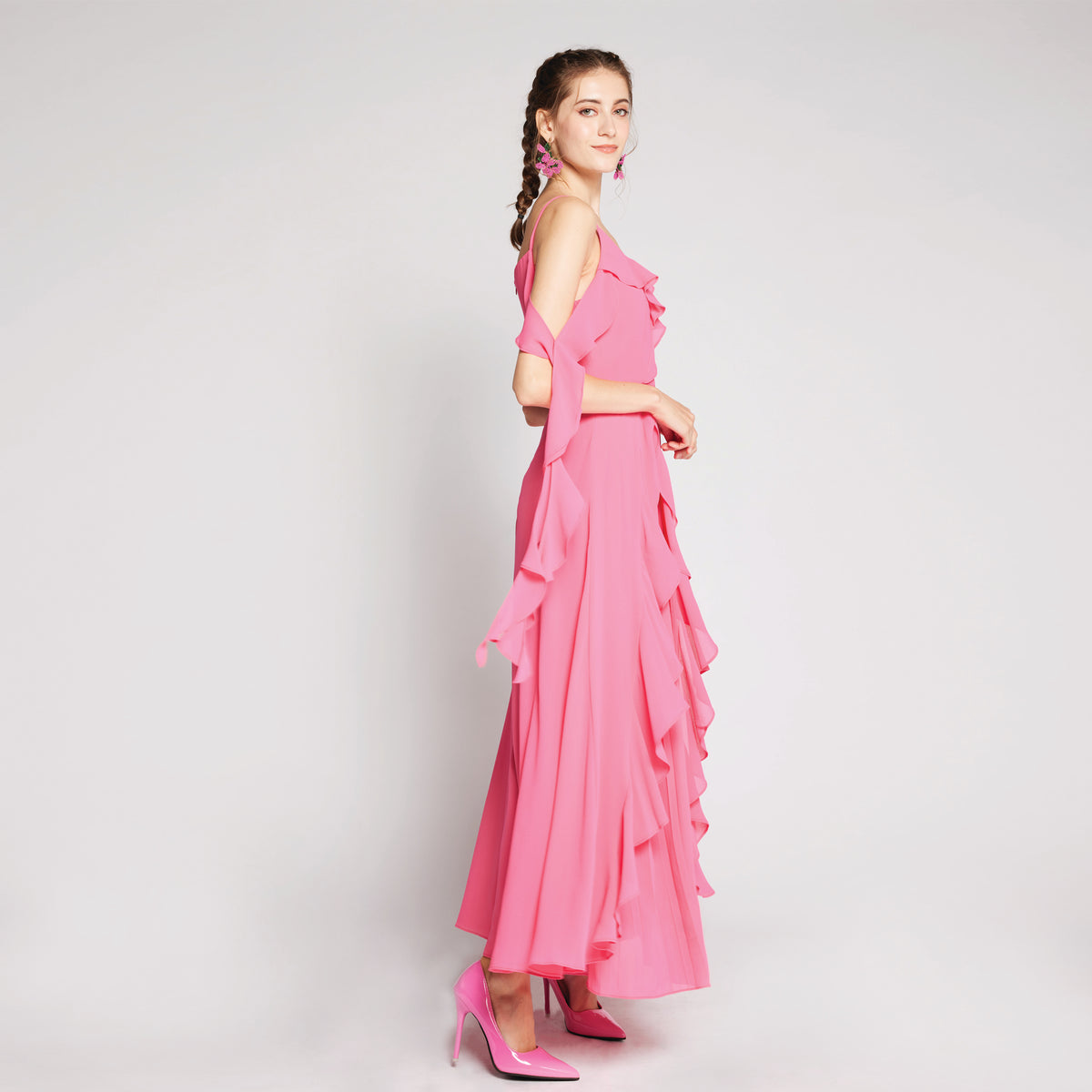 Chiffon Cold-Shoulder Dress – Maglifestyle